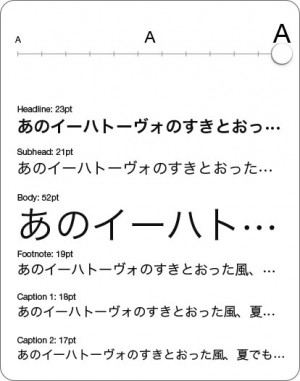 iOS Dynamic Type設定アプリでの文字サイズ設定と画面表示サイズの関係